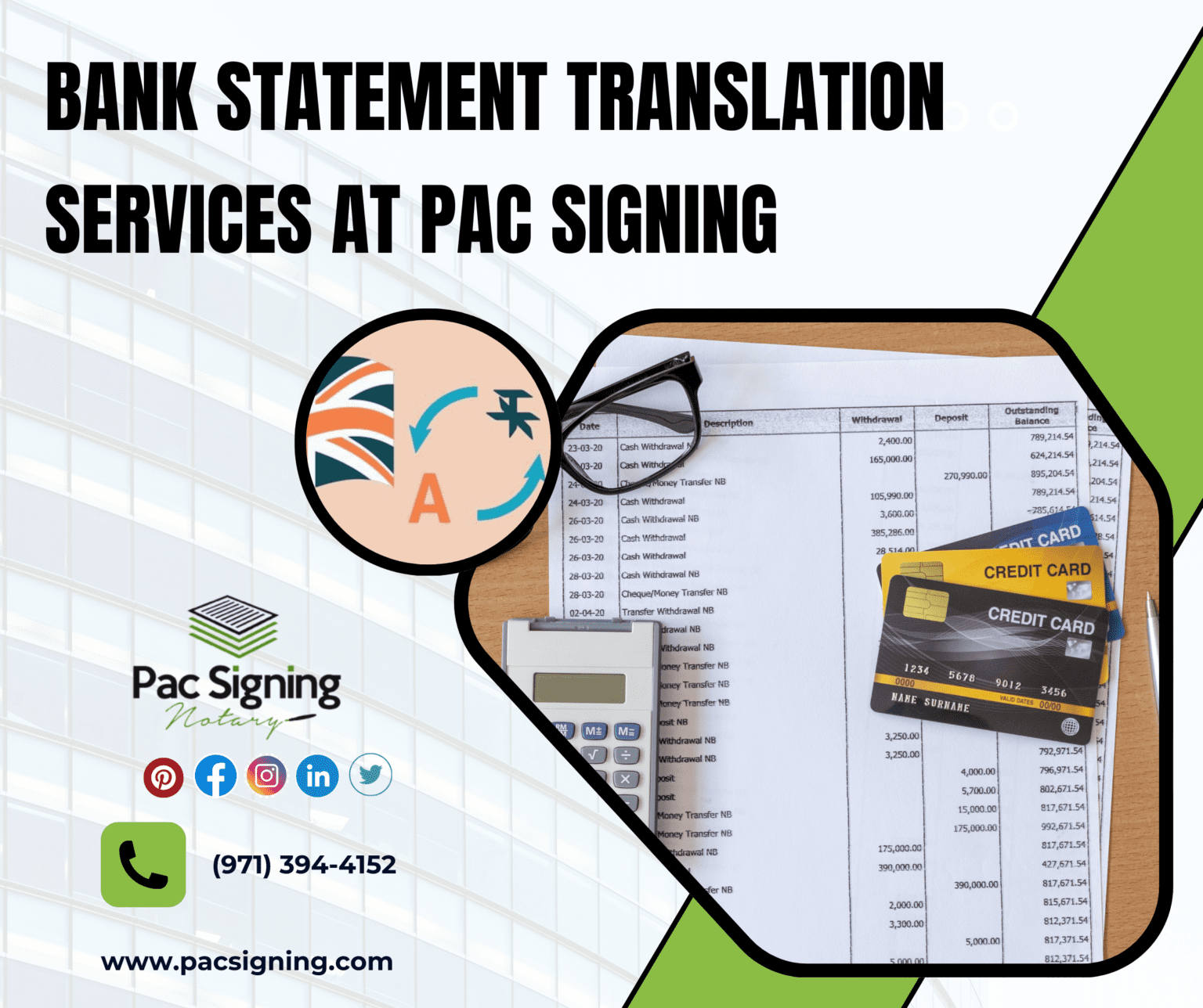 Certified Bank Statement Translation Services | Pac Signing